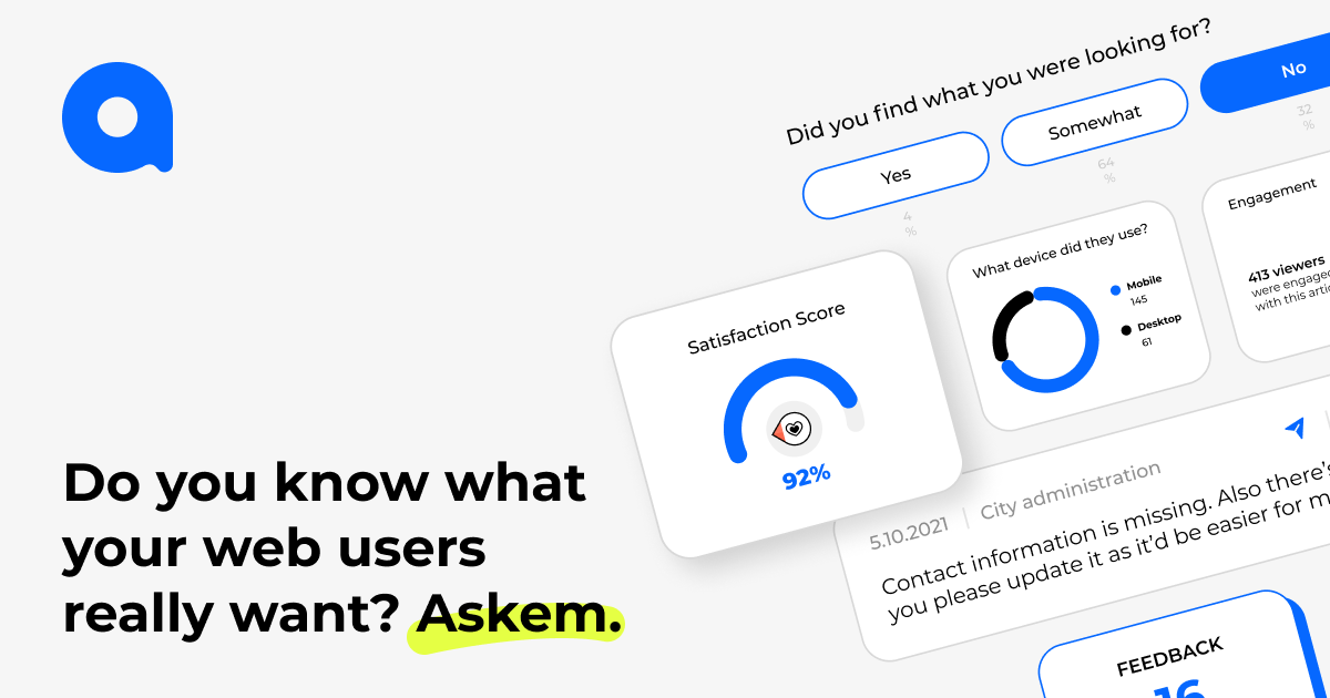 Askem - Feedback and analysis tool for web content
